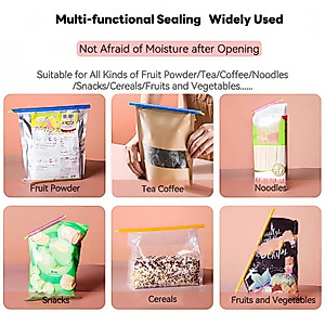 16 PCS-Bag Clips, Reusable Clip Clip, Sealer,Waterproof Seal on Food Storage Bags,Food Clip Set for Kitchen Storage, Magic Bag Sealer Stick,Food preservation seal lock,Multicolor (Pink)