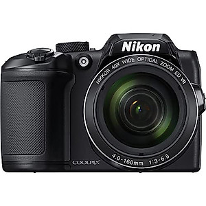 Nikon B500 Digital Camera (Black) with All-in-One Starter Bundle - Includes: SanDisk Ultra 64GB Memory Card, 4X Rechargeable AA Batteries, Camera Shoulder Case, Photo/Video Software, Flash & More