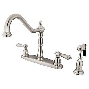 Kingston Brass KB1758ALBS Heritage 8-Inch Centerset Kitchen Faucet, Brushed Nickel