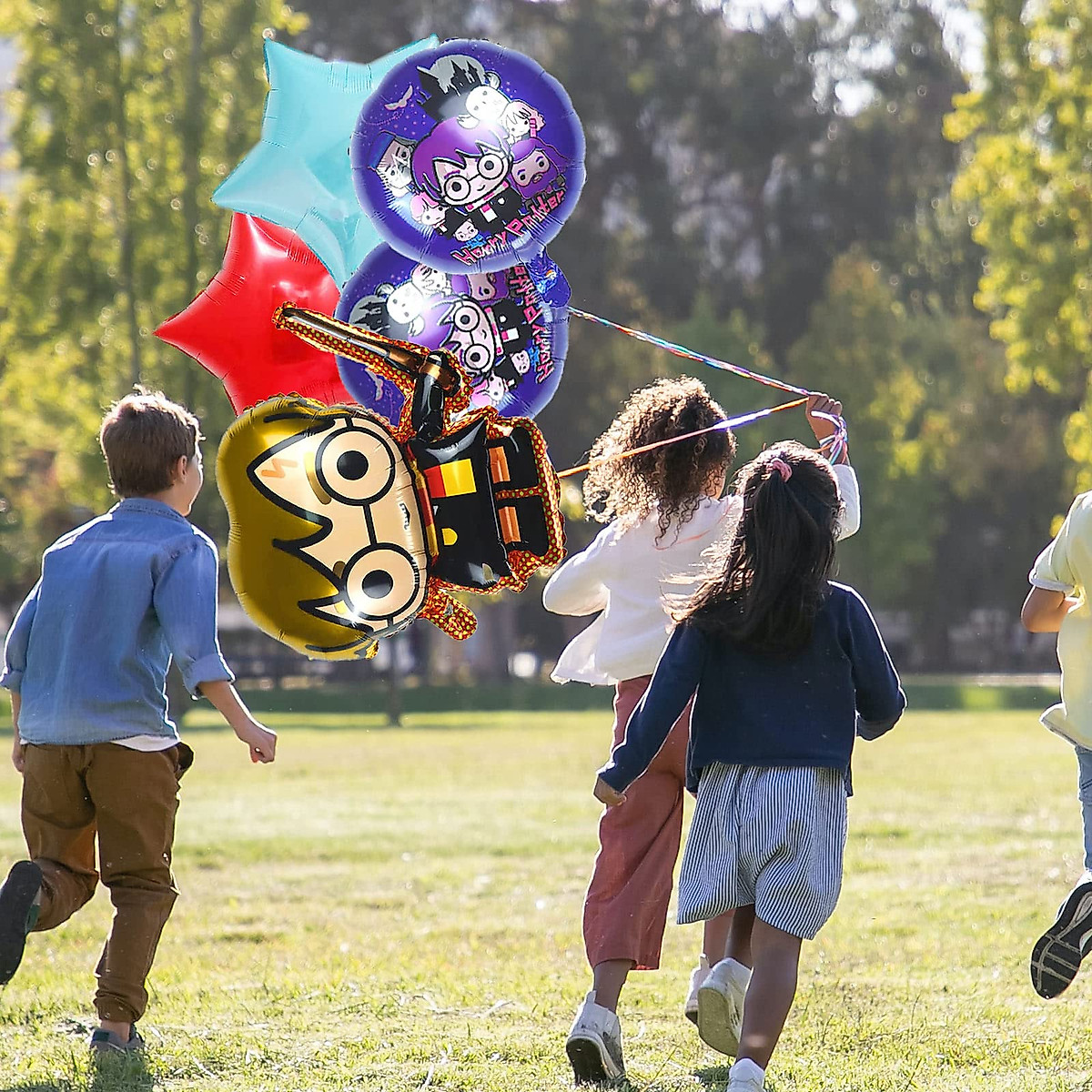 Wizard Balloon Party Favor Birthday Decoration - iftnotea 5PCS Magical Magician Theme Aluminum Foil Party Supplies Cartoon for Kids Toddlers Adults