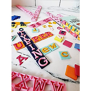 La Botica Makers Typing Alphabet Biscuit Fondant Cake, Cookie Stamp Impress Embosser Cutter Mold - 1.10 Inches Blue, 8-Pack