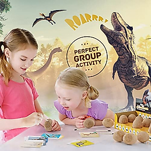 Dig a Dozen Dino Egg Dig Kit - Egg Dinosaur Toys for Kids 3-12 Year Old - 12 Easter Eggs & Surprise Dinosaurs. Science STEM Activities - Educational Boy Toy Party Gifts for Boys & Girls Ages 3-5 5-7
