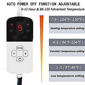 Dokinfish Pet Heating Pad, Electric Dog and Cat Thermal Mat,Adjustable Temperature Warming Heated Cat Bed,with Automatic Shut-Off Timer,Easy to Clean Waterproof Anti-Chewing Cord (19" Grey Cover)