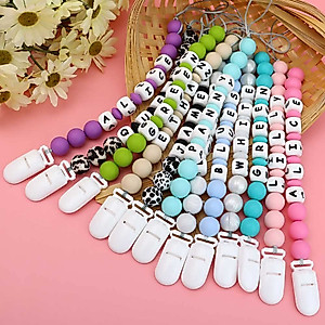 Pack of 2 Personalized Stroller Clip with Name(Black+Marble)