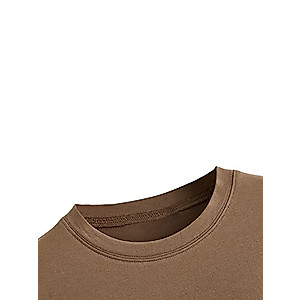 SOLY HUX Women's Cartoon Bear Print Short Sleeve Tee Casual Summer T Shirt Top Mocha Brown L