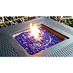 Unidanho 20Pounds Fire Glass Beads for Propane Fire Pit, Fireplace and Outdoor Decorative, 3/4 Inch High Luster Fire Pit Glass Rocks