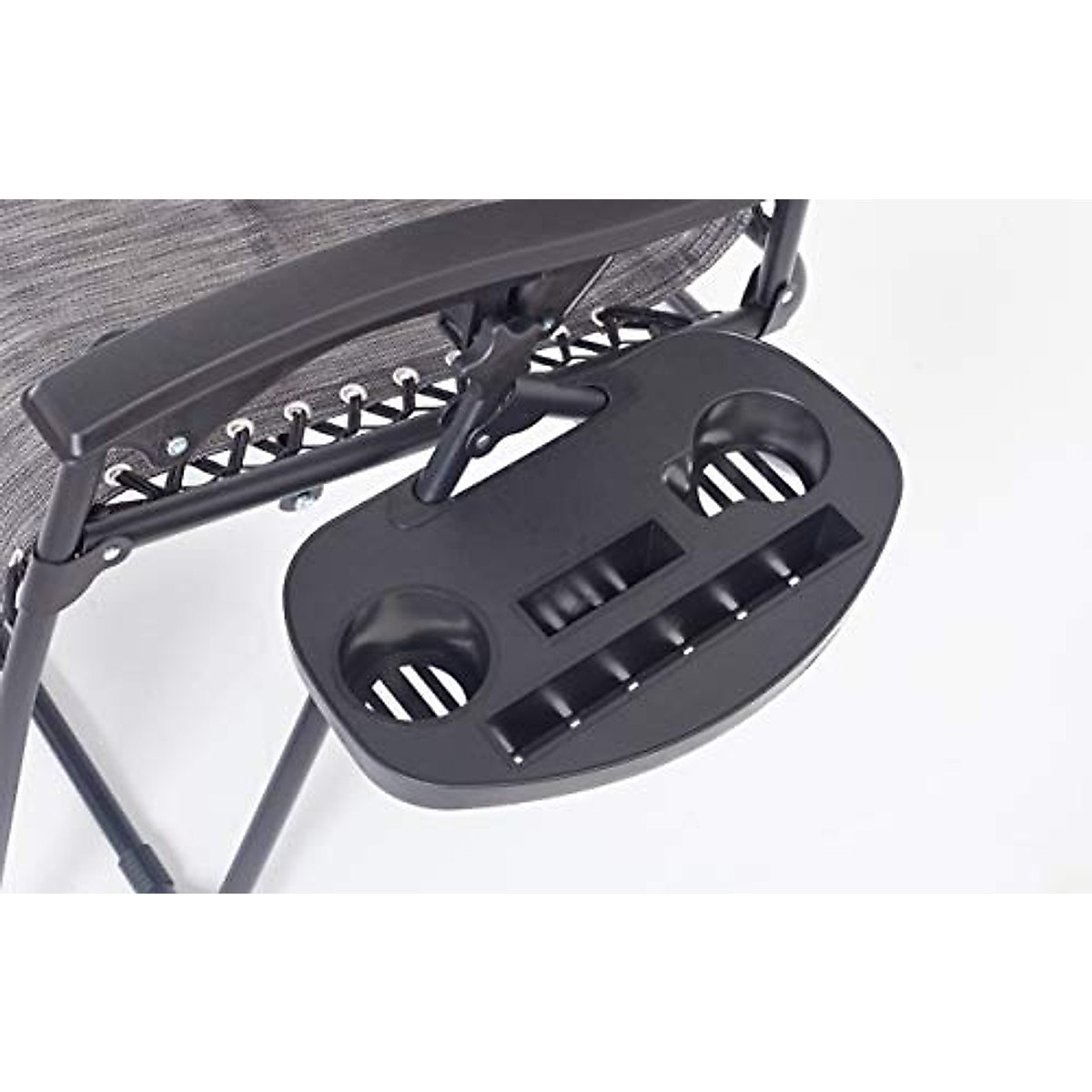 BTEXPERT Adjustable Steel Mesh Zero Gravity Lounge Chairs Case Outdoor Patio Recliner Beach Yard Garden with Pillows Sunshade Utility Tray Cup Holder Gray Two Case Pack (Set of 2 pcs)