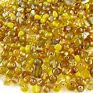 The Crafts Outlet 4-oz=112-g Bulk Assorted Shapes and Sizes 6-12mm Glass Beads Mixed