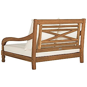 Safavieh PAT6740A Outdoor Collection Pomona Lounger, Natural/Beige