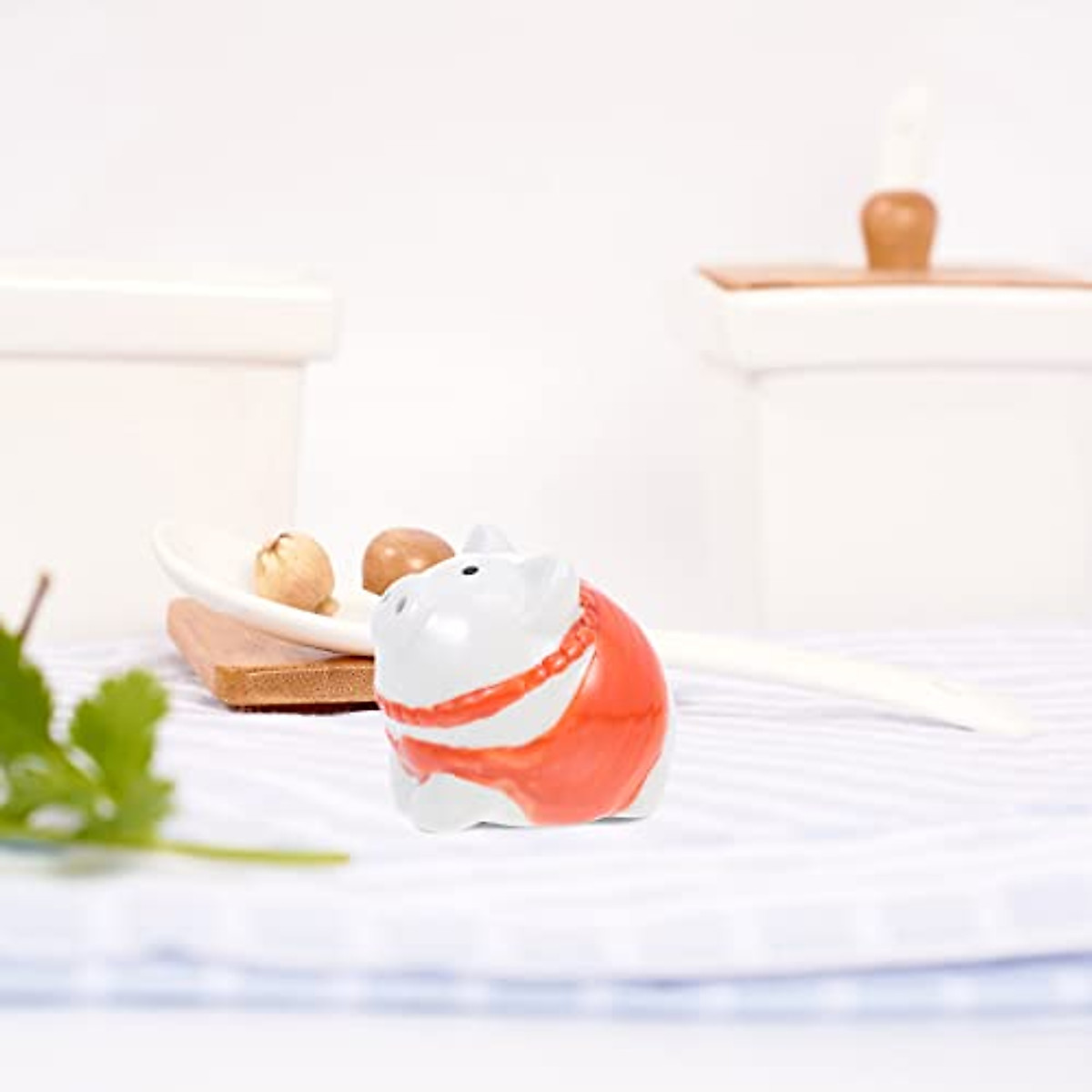 UPKOCH Sugar Container Cow Cookie Jar Ceramic Salt Pepper Shakers Jar: 4Pcs Cartoon Piggy Can Pottery Seasoning Bottle Sprinkle Kitchen Powder Condiments Holder Big Jars Coffee Canister