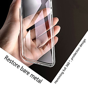 HGJTF Phone Case for Motorola ThinkPhone (6.6") Case with 4 X Tempered Glass Protective Film, Slim Soft TPU [Shockproof X Anti-Yellowing] Clear Shell, for Motorola ThinkPhone Case