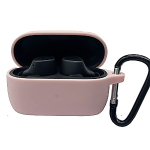 Silicone Carrying Case Compatible with Jabra Elite 3,Seadream 2Pack Portable Silicone Scratch Shock-Absorbing Protective Cover Skin with Carabiner (Pink+Purple)