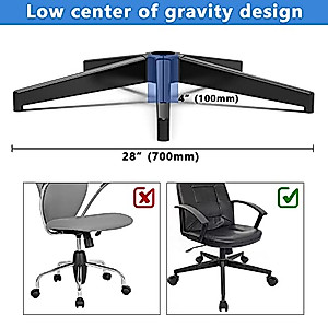 Gaming Chair Base Replacement with Gloves- Heavy Duty Desk Chair Base Replacement 2200lbs - 28'' Office Chair Bottom Replacement - Universal Caster and Gas Cylinder Size