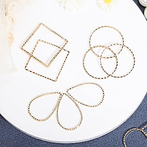 SEWACC 30pcs Jewelry Findings for Making Jewelry Earring Hoops for Jewelry Making Earring Kit Geometry Dangle Earring Making Kit Earring Supplies Earring Charms Heart Made