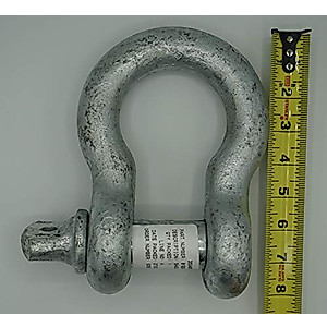 1 1/4" Shackle, 1.4" Pin, 12 Ton Bow Clevis Shackle, WLL 12T, Military Surplus, RG-31, Towing, Lifting, Pulling.