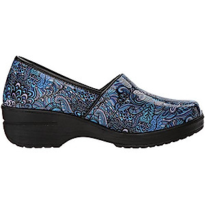 Easy Works Women's LYNDEE Health Care Professional Shoe, Blue pop Patent, 9 Wide
