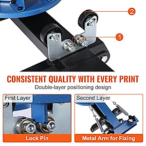 VEVOR Screen Printing Machine, 4 Color 4 Station 360° Rotable Silk Screen Printing Press, 21.2x17.7in / 54x45cm Screen Printing Press, Double-Layer Positioning Pallet for T-Shirt DIY Printing