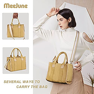 Canvas Tote Bag for Women Top Handle Handbag Crossbody Tote Bag for Women Canvas Tote Bag with Zipper Trendy Shoulder Bag Everything Tote Bag with Adjustable Strap