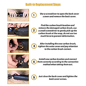 30Pcs 10 Sizes Electric Motor Carbon Brushes Replacement for Power Tool