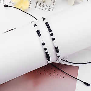 QPL I Love You Morse Code Matching Couples Bracelets Gifts for Boyfriend Long Distance Relationships Morse Code Bracelets for Women