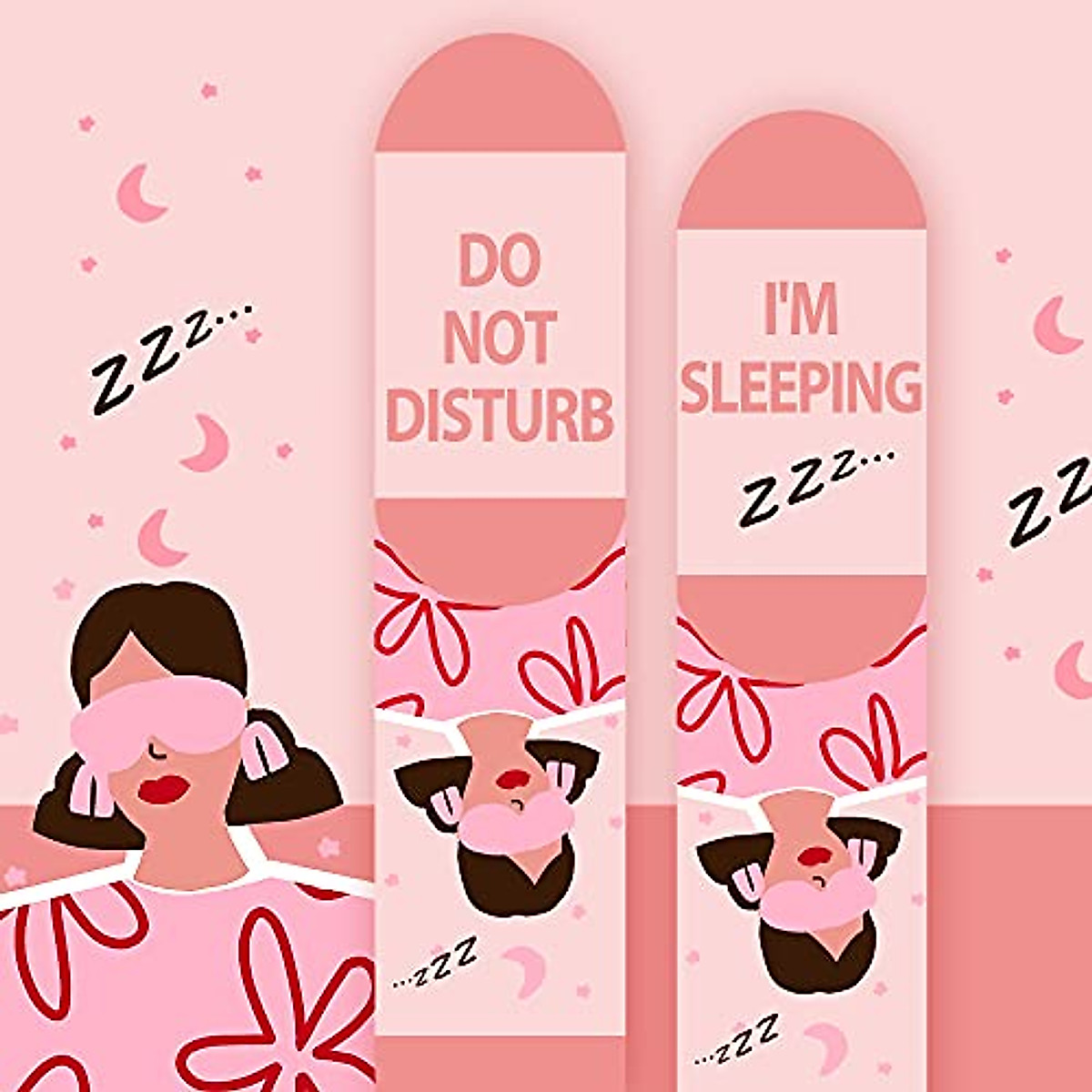 AGRIMONY Funny Socks for Women Girls - Do Not Disturb I'm Sleeping Socks Novelty Fun Cute Fun Funky Cotton Socks - Teen Girls Mom Stocking Stuffers Christmas Valentines Funny Gifts