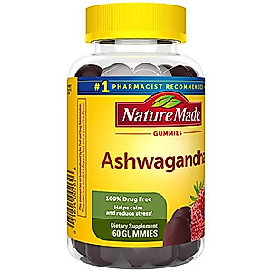 Nature Made KSM-66 Ashwagandha Gummies for Stress Support, 60 Gummies, 30 Day Supply