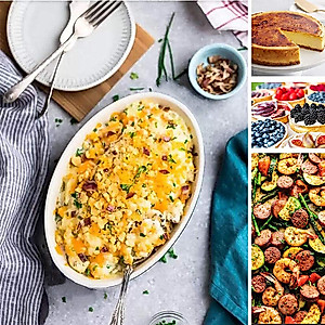 UIBFCWN Ceramic Au Gratin Dishes, 7.5''x4.5'' Oval Baking Dish Oven Safe, Single Serving Casserole Dishes, Small Individual Gratin Dishes Set for Lasagna & Cobblers, 11.5oz, Set of 4