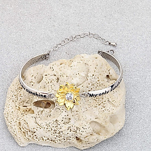 CENWA You Are My Sunshine Zircon Bracelet Sun Jewelry Sunshine Bracelet Girlfriend Gift, Fiance Mother Daughter Sunshine Jewelry (Sunshine Br S)