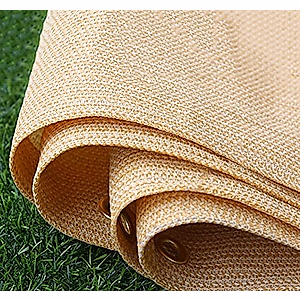 ALBN Balcony Screen Privacy Protection Outdoor Shading Net Windshield UV Protection HDPE Tear Resistant with Rope & Cable Ties, Height 1.1m/1.4m (Color : Beige, Size : 110x500cm)