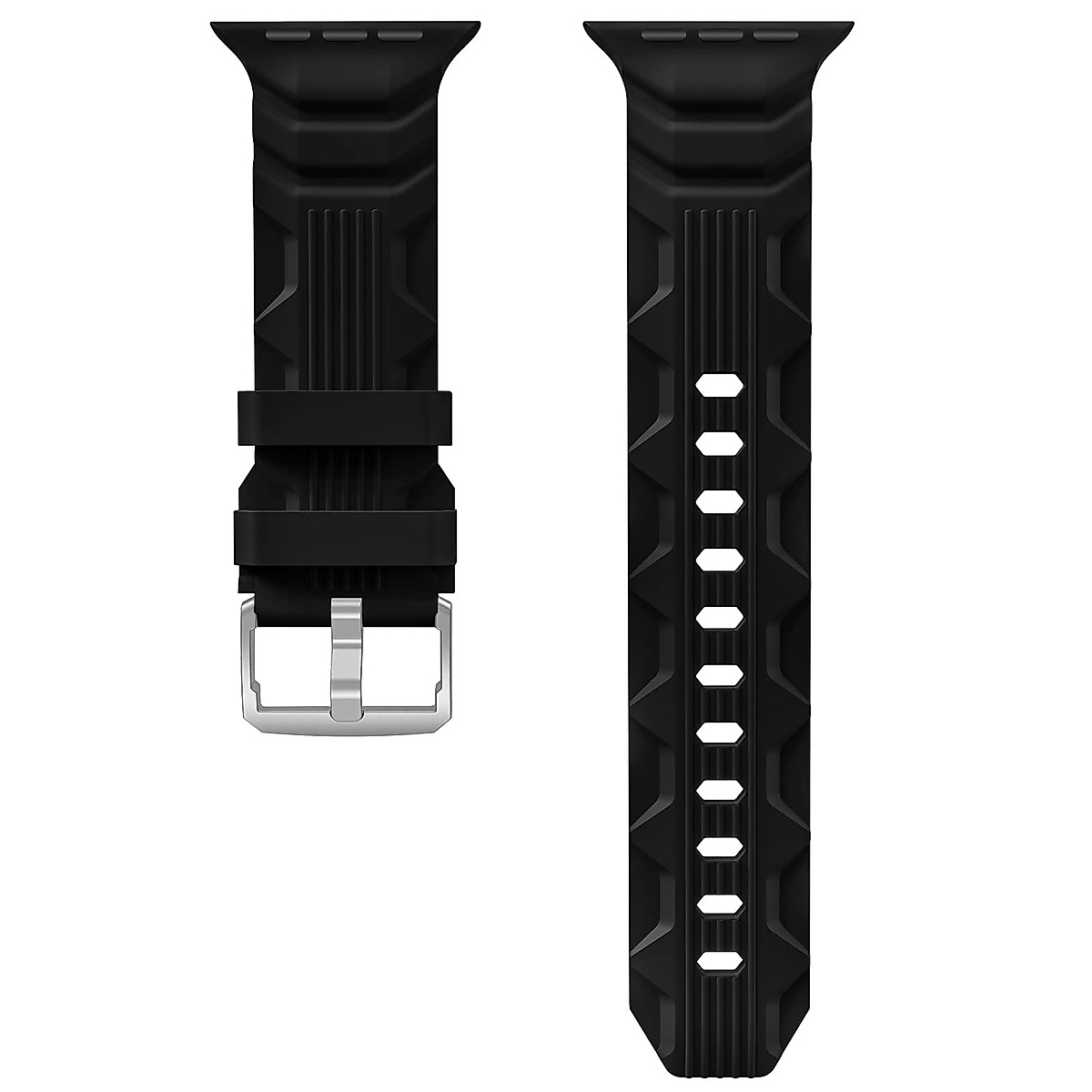 Seizehe Sport Bands Compatible with Apple Watch Ultra/Ultra 2 Band 49mm 45mm 44mm 42mm for Men, Soft Silicone Wristbands Replacement Strap for iWatch Ultra Bands Series 8/7/SE/6/5/4/3/2/1, 2 Packs