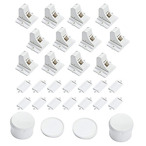 52 Pack - 12 Locks & 2 keys Magnetic Cabinet Locks bundle with 38 Pack Baby Proofing Outlet Covers