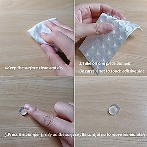 Cabinet Door Bumpers Clear Self Adhesive Noise Dampening Bumper Pads 272Pcs Silicone Rubber Bumpers for Drawers Picture Frames Cutting Board and Furniture Surface Protection 5 Sizes Pack