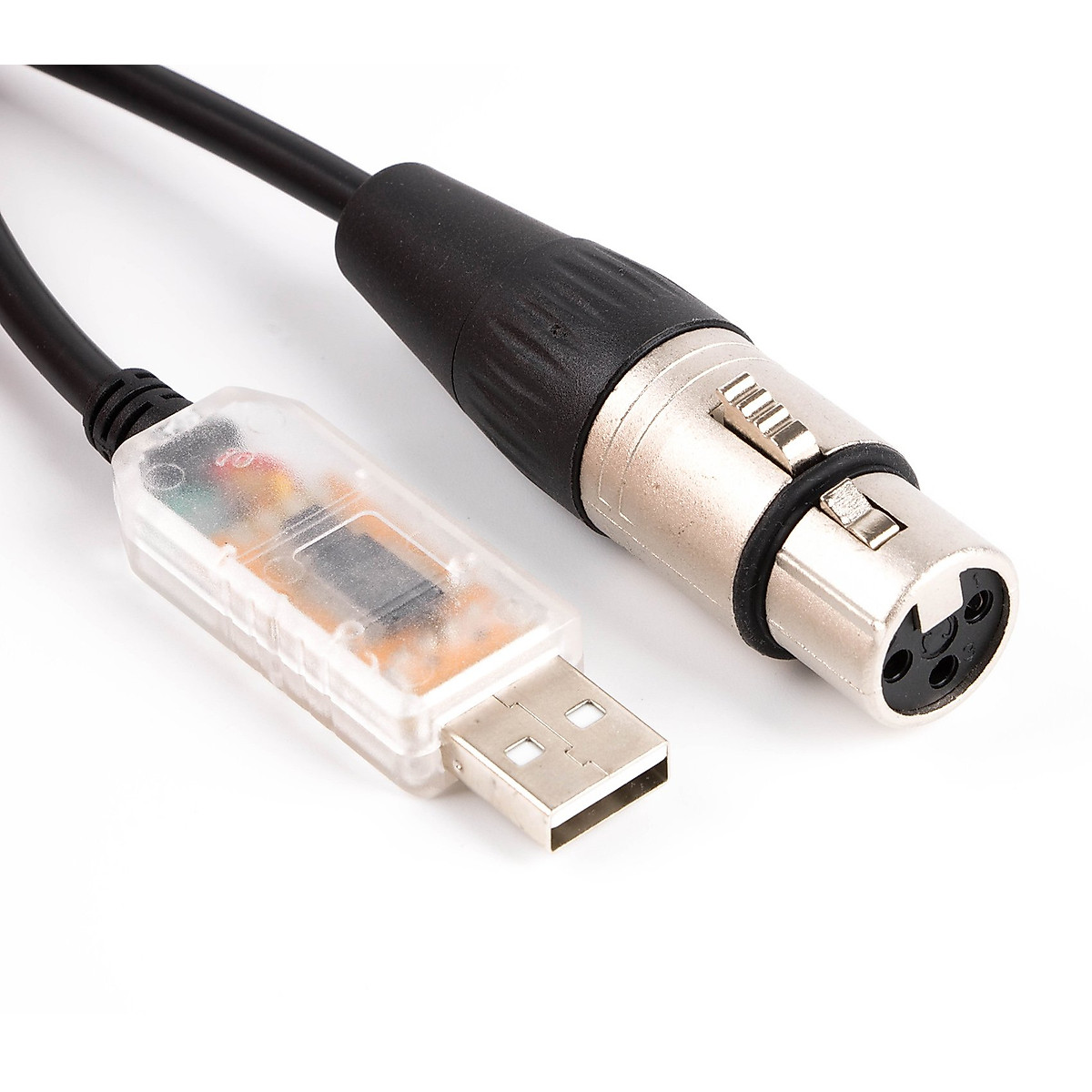 USB RS485 to DMX512 Lighting Equipment Control Cable Stage Lighting DJ Cable With LED Signal Interface Adapter for Freesyler (16.4ft)