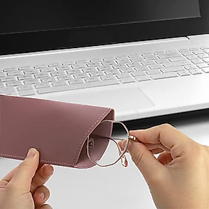 TOPZEA 20 Pack Soft Eyeglass Case, PU Leather Pocket Glasses Cases Soft Sunglasses Pouch Portable Reading Glass Sleeve Slim Travel Sunglasses Holder Bag Slip-In Eyewear Case for Women, Men, 10 Color