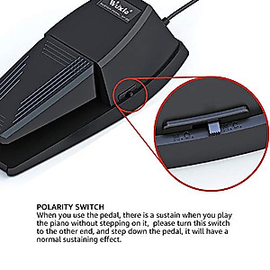 Wuxic new Sustain Pedal，Universal for Yamaha Casio Roland Korg Behringer Moo digital Piano and Midi Electronic keyboards