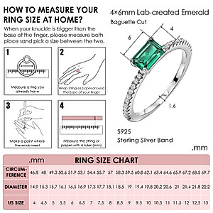 Michooyel S925 4x6mm Lab-created Emerald Engagement Ring Sterling Silver Ring Cubic Zirconia Fine Jewelry For Women