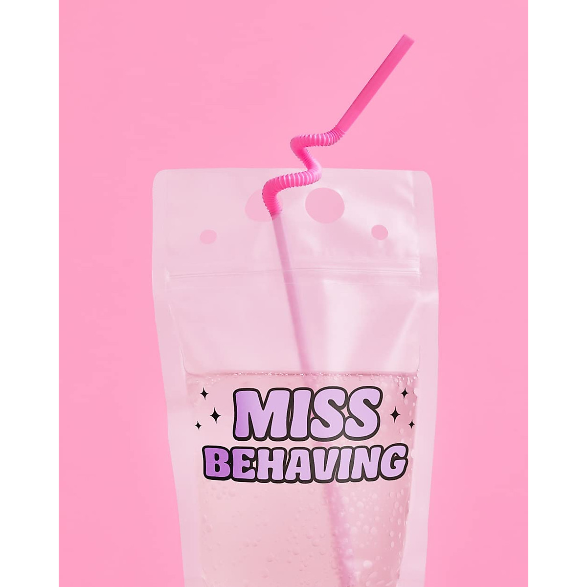 xo, Fetti Bachelorette Party Drink Pouches - 16 count | Bachelorette Party Cups, Bridesmaid Names Decorations, Maid of Dishonor Favors, Miss Behaving