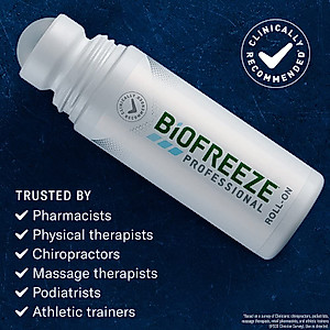 Biofreeze Professional Roll-On Gel 3 FL OZ, Green Topical For Muscles And Joints From Arthritis, Backache, Strains, Bruises, & Sprains (Package May Vary)