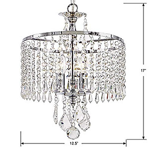 Home Decorators Collection HD-1144-I 3-Light Polished Chrome Mini-Chandelier with K9 Hanging Crystals