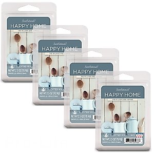 Scentsationals Scented Wax Cubes - Happy Home - Fragrance Wax Melts Pack, Electric Home Warmer Tart, Wickless Candle Bar Air Freshener, Spa Aroma Decor Gift - 2.5 oz (4-Pack)