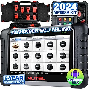 Autel MaxiPRO MP808S PRO Ver. w/ 11 OBD Adapters, 2-Year Free Update, 2024 Advanced ECU Coding Bidirectional Scan Tool, Same as MP900/ MS906S, Upgraded of DS708 DS808 MP808 30+ Service, Work w/ MV108S
