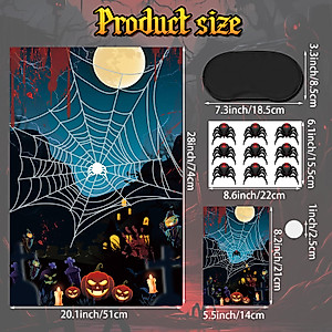 Hxezoc Halloween Pin The Tail Game, Pin The Spider On The Web Game with 36 Pcs Spiders Stickers, Halloween Party Games for Kids Halloween Party Birthday Party Supplies