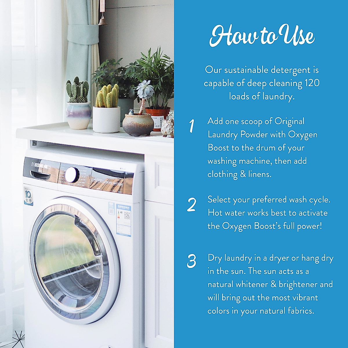 Molly's Suds 2-in-1 Original Laundry Powder with Oxygen Brightener Boost | Clean Laundry Detergent & Stain Remover | Peppermint with Hint of Lemon, 120 Loads