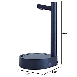 Desktop Water Bottle Dispenser, PLUZZ Portable Electric Water Pump for 5 Gallon Bottle, Bedside Water Dispenser for Home, Office, Camping, Outdoor - USB Charging (Navy Blue), X115A