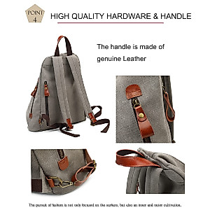 PAOIXEEL Canvas Vintage Backpack, Casual Daypack Outdoor Travel Rucksack Hiking Backpacks for Men and Women, Black