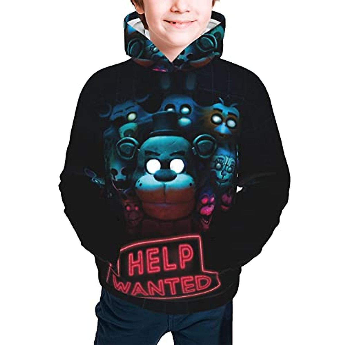 Riauljol Girls Boys kids Hoodie 3D Printed Cartoon Game Pattern Pullover Sweatshirt Teen Sports Tops With Pocket for 7-20 Years Medium