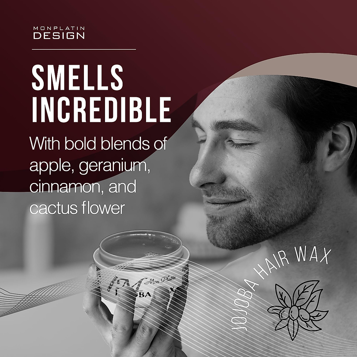 Mon Platin Professional Hair Wax - 150 ml Moisturizing Grooming Wax for Men's Wet and Shiny Look Styling with Jojoba Oil Essence and Pure Water for Scalp Enrichment