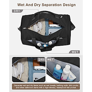 Weekender Bags For Women Men With Shoe Compartment Travel Bags For Women Men Large Duffel Bags For Traveling Gym Duffle Bag Travel Duffel Bags Black