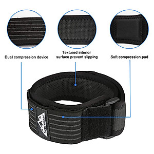 supregear IT Band Strap, Adjustable Iliotibial Band - Knee, Thigh, Hip & ITB Syndrome Support - Extra Compression Stabilizer for Patellar Tendonitis and Osgood Schlatters Woman Men