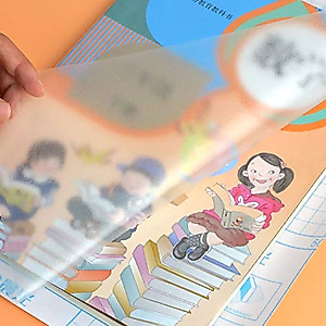 NUOBESTY 10pcs Plastic Book Covers Transparent Textbook Wraps Self Adhesive Waterproof Book Cove Protector